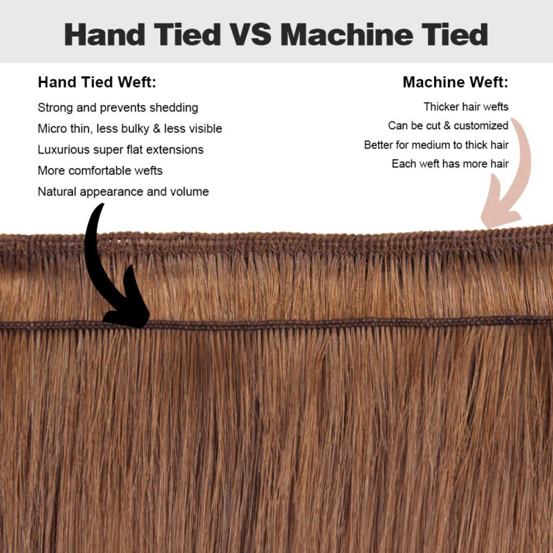 Wholesale Hand Tied Hair Extensions Jet Black 1# - RebeHair Extension ...